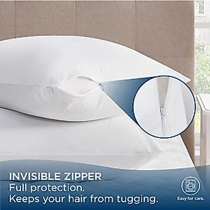 Bedsure Pillow Protectors, Waterproof Polyester Pillow Protectors with Zipper Standard Size,Set of 2, 20" x 26"