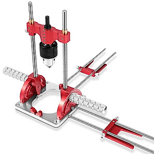 Portable Drill Guide Self-Centering Portable Drill Guide w/Chuck Key, 0° To 60° Angle Drill Guide w/Easy-To-Read Protractor Scale,Multi-Angle Drill Guide With Self-Centering Base Woodworking Furniture
