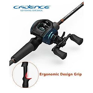 Cadence Primo Baitcasting Rod - Strong & Sensitive Fishing Rod, 40 Ton Carbon Fiber Ultralight Casting Rod with Fuji Reel Seat, Stainless Steel Guides with SiC Inserts, Fishing Pole (Primo-701B-MF)