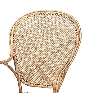 Baxton Studio Lalaine Dining Chair, One Size, Natural Brown