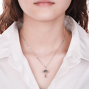 LQXY 925 Sterling Silver Mushroom Necklace for Women