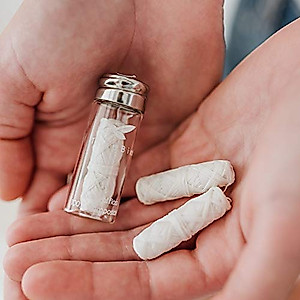 Biodegradable Dental Floss by TreeBird | Refillable & Reusable Zero Waste Glass Dispenser | 3x33yd Waxed Natural Cruelty Free Peace Silk Spools | 100% Compostable | Eco Friendly Plastic Free Oral Care