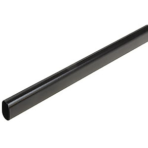 Oval Closet Rod with End Supports (MATTE BLACK - 48 inch)
