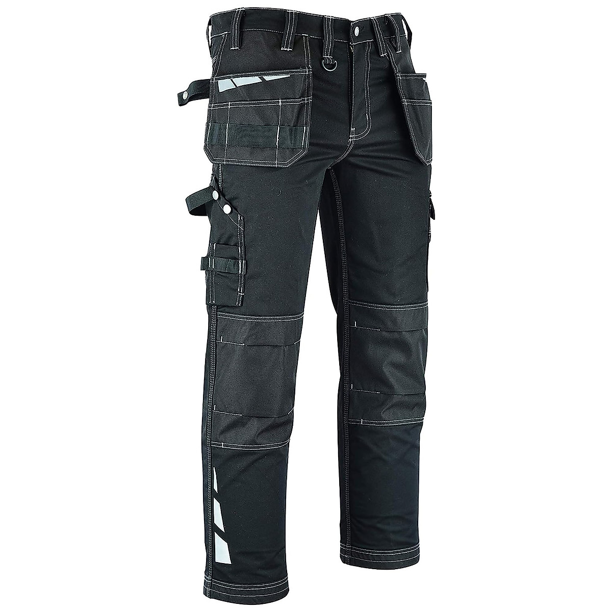MS9 Men's Work Pants Casual Tactical Trousers Jeans with Holster Pockets Black