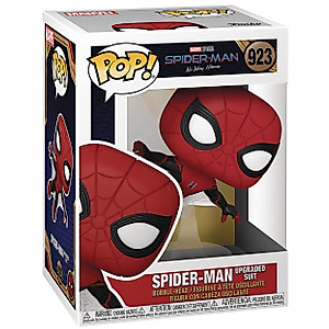 Spider-Man POP Marvel No Way Home in Upgraded Suit Funko Pop! Vinyl Figure (Bundled with Compatible Pop Box Protector Case), Multicolor, 3.75 inches