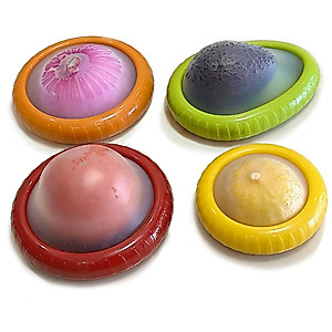 Iosjeude Set of 4 Reusable Storage Containers Avocado Saver Onion Keeper Tomato Holder Fruit Saver Fruit Organizer Soft Shell Food Container for Fridge Keep Fresh