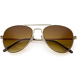 zeroUV - Aviator Sunglasses for Women, Classic Style Glasses for Small Faces 50 mm (Gold)
