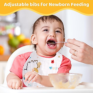 Fuyamp 10 Pcs Muslin Baby Bibs Snap Muslin Bibs for Boys & Girls, 100% Cotton Muslin Absorbent & Soft Layers, 8 Layers Muslin Bibs for Infant Teething and Drooling