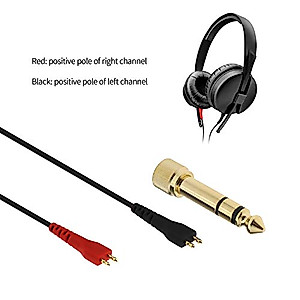 Micro Traders Audio Cable Wire with 3.5/6.3mm Jack, Compatible with Sennheiser HD25 HD560 HD540-2.5m Cable(Left and Right Equal Length)