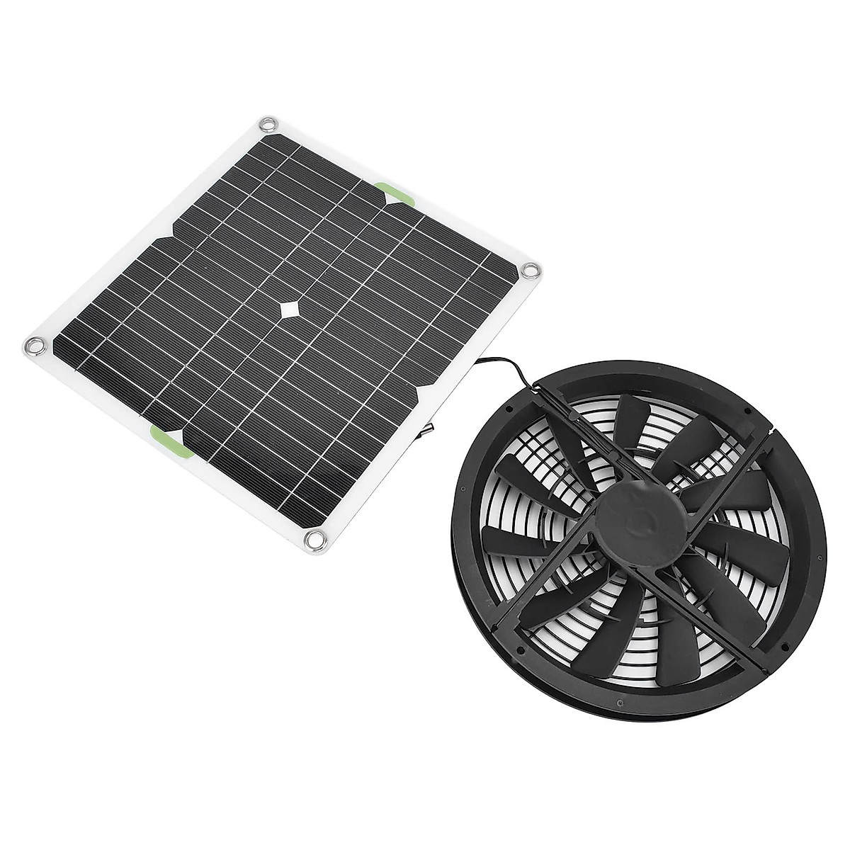 Solar Panel Fan Ventilation Fan Kit 10 Inch, Solar Powered Exhaust Fan Portable Ventilator Fan with Protective Mesh, 12V 100W Mini Ventilator Fan for Chicken Coops Greenhouse Shed