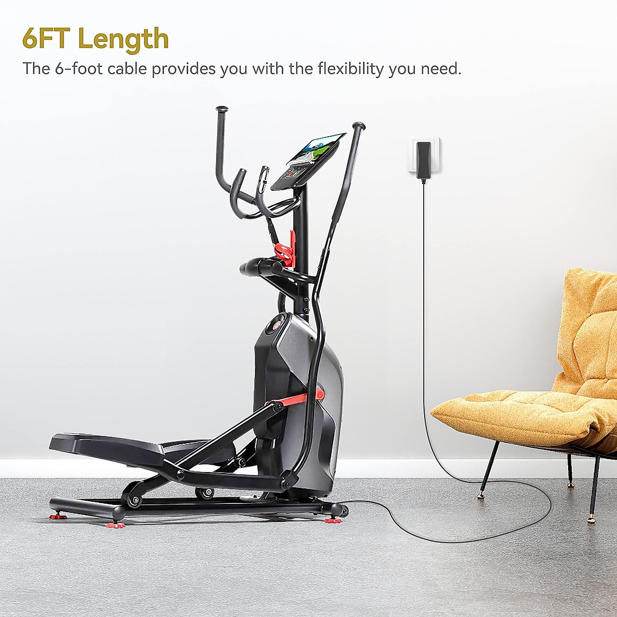 Omilik 9V 6FT Long Cable AC Adapter Charger Replacement for Schwinn 411 Elliptical Machine 227 HRC 427P & 428P Exercise Bike/Elliptical Power Supply Cord