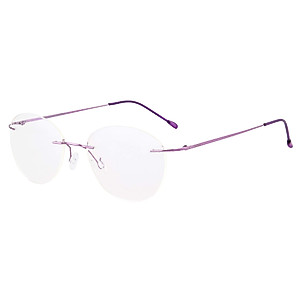 SHINU Titanium Blue Light Blocking Computer Glasses Rimless Frame-JATT1022(C3,CR39-0)