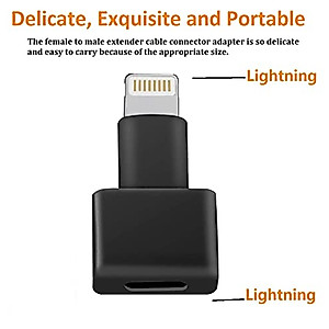 Lightning Extender Adapter,3Pack Apple MFI Certified iPhone Charger Extension dongle Lightning Male to Female Dock Extender for iPhone 14 13 12 11 X XS XR 8 7 6 Transfer Audio Video Data Charging