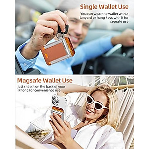 ExtreLife For Magsafe Wallet, Strong Magnetic Wallet for iPhone 15/14/13/12 Series, Magnetic Card Holder Wallet for iPhone Wallet Magsafe with 2 Card Slots, Vegan Leather, Hold 7 Cards, Slim, Brown