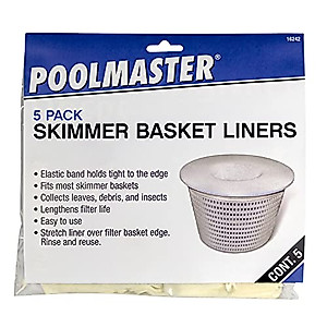 Poolmaster 16242 Swimming Skimmer Basket Liners Ground Pools, 5 Pack, White