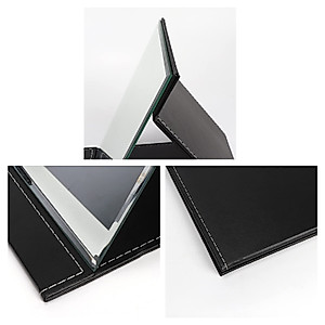 Amazon Brand - Pinzon Folding Portable Makeup Mirror Vanity Desk Standing for Travel Tabletop, Rectangular, 9.4" L x 6.8" W