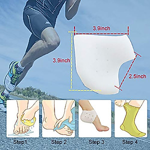 Heel Cups, Plantar Fasciitis Inserts, Heel Pads Cushion (3 Pairs, FSA or HSA Eligible) Great for Heel Pain, Heal Dry Cracked Heels, Achilles Tendinitis, for Men & Women. (Gel Heel Cups)