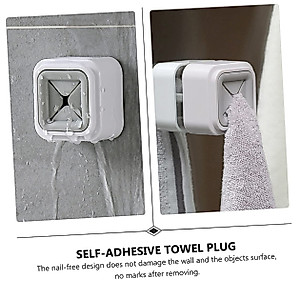 Beatifufu 4pcs Nail Towel Rack Kitchen Towel Holder Bathroom Wall Hanger Wall Mount Clothing Rack Punch- Towel Plug Coat Hangers Hook Bathroom Towel Plug Wall-Mounted Abs
