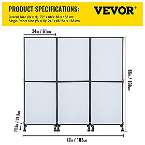 VEVOR Acoustic Room Divider 72" x 66" Office Partition Panel 3 Pack Office Divider Wall Cool Gray Office Dividers Partition Wall Polyester & 45 Steel Cubicle Wall Reduce Noise and Visual Distractions