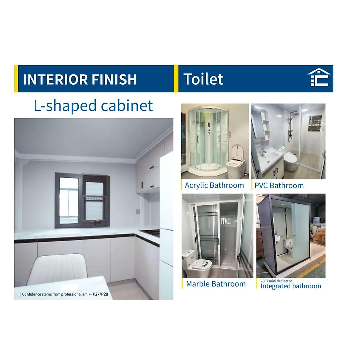 40ft House with Luxury Design, with 2 Bedroom, 1 Living Room, 1 Full Equiped Bathroom and Kitchen,Prefabricated Container House for Adults Living, Foldable Mobile Home Easy Setup & Move.