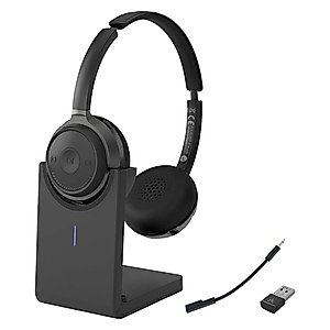 Avantree Alto Clair 2 - Multifunctional Bluetooth Headphones & Detachable Noise-Filtering Mic with Wired & Wireless Headset Modes, Dual Link Connectivity for PC, Computer & Phone, Clear Calls Anywhere