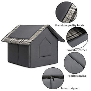 Hollypet Cozy Pet Bed Warm Cave Nest Sleeping Bed Puppy House for Cats and Small Dogs, Gray