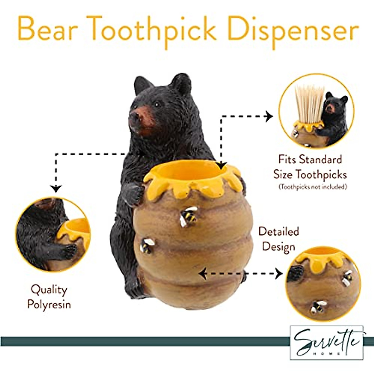 Servette Home Bear Toothpick Dispenser