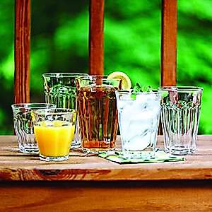 Duralex Picardie 18 Piece Clear Tempered Glass Drinkware and Tumbler Cup Set for Wine, Tea, Water, and Cocktails