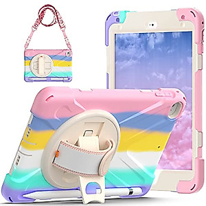TSQ iPad Mini 4/5 Case for Kids Girls Cute Pink | Silicone Shockproof Protective iPad Mini 5th/4th Generation Case 7.9 Inch with Pencil Holder Stand Hand Strap