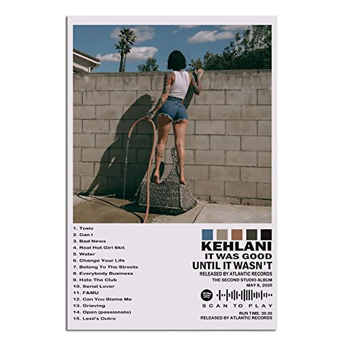 CINTUA Kehlani Posters It Was Good Until Wasn't Album Cover for Art Wall Canvas Pictures Modern Office Decor Prints 12'' x 18'' Unframed