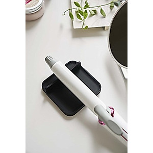 Yamazaki Home Haircare Appliance Rest Heat Resistant Styling Tool Holder/Mat Straightener/Curling Iron | Silicone | Hair Care, One Size, Black