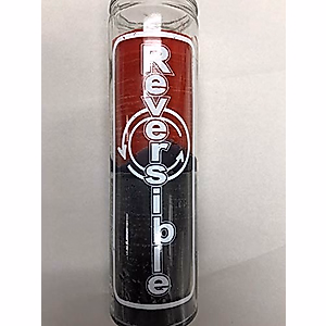 Reversible Double Action 2 Color (Red Over Black) Unscented Pillar Candle in Glass