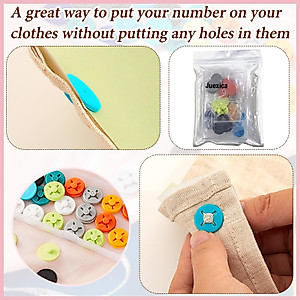 Juexica Running Bib Clips Race Number Buckle Fixing System Triathlon Race Bib Holder Marathon Fastener Holder for Field Event(Mixed Colors)