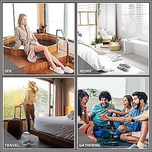 6 Pairs Spa Slippers, Washable & Reusable Closed Toe Disposable Indoor Hotel Slippers, Soft Home Coral Fleece Slipper,Super Soft Crystal Velvet, Padded Sole for Comfort for Guests, Hotel, Travel ,Wedding (Gray*3+White*3)