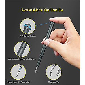 NECAMOCU Precision Screwdriver Set with Toughest S2 Bits, Durable 46 in 1 Mini Magnetic Repair Tool Kit for Electronics, Small Screwdriver Set for Computer, Phone, Laptop, Watch, Eyeglasses, Jewelry