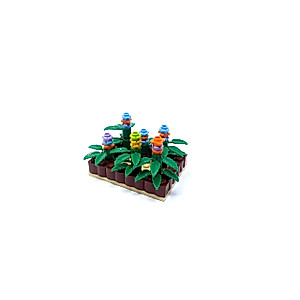 General Jim's Bright Colorful Vegetable Garden Plot Building Block Toy Playset 165 Pc 6 Section Modular Building Block Vegetable Garden Plot Set for Teens and Adults