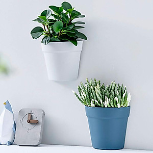 Difcuy Flower Pot，Semicircle Plant Bonsai Flower Pot Planter Bucket Wall Mount Office Home Decor Garden Tools Blue
