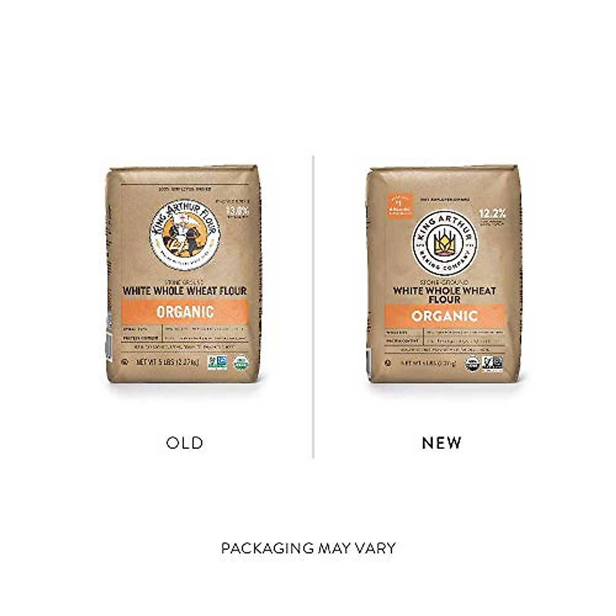 King Arthur, 100% Organic White Whole Wheat Flour, 100% Whole Grain, Non-GMO Project Verified, 5 Pounds (Packaging May Vary)