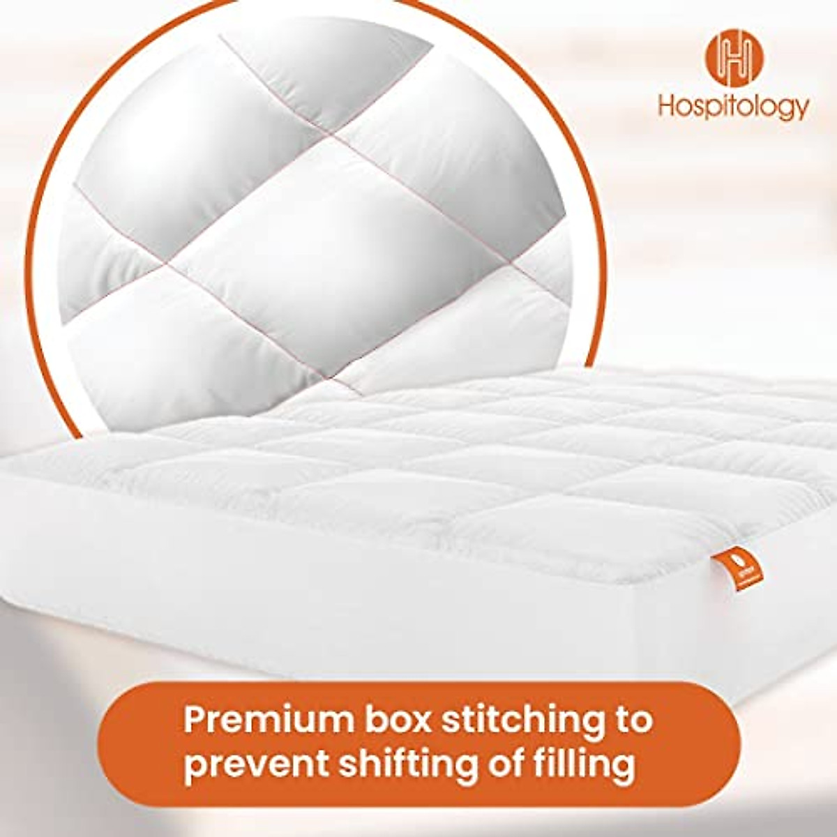 HOSPITOLOGY PRODUCTS Hypoallergenic Mattress Cover- Overstuffed - Deep Pocket - Goose Down Alternative Pillow Top Mattress Topper Twin - 39" W x 75" L