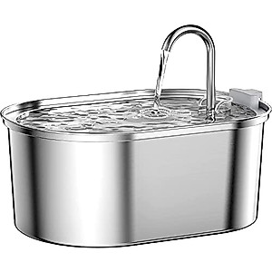 SOOFPET Cat Water Fountain Stainless Steel, 3,2L/108oz Pet Water Fountain, Automatic Cat Fountain with Quiet Pump, Dishwasher Safe Design, Suitable for Multiple Pets