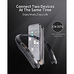 Neckband Bluetooth Speakers，BBH-939 Portable Bluetooth Speakers Wireless Wearable Speaker CVC 8.0 Noise Cancelling 3D Surround Sound Personal Sport Speaker with Mic for Home&Outdoor (Black 2023)