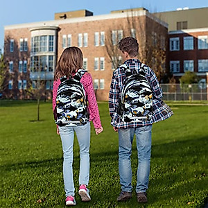 Grung Cool Shark Larger Student School Backpack, Durable Waterproof Travel Bag Daypack Laptop Bags College Bookbags with Reflective Strip