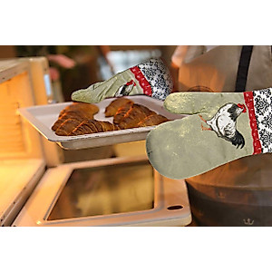 Home-X Rooster 100% Cotton Oven Mitt for Cooking and Serving, Professional Heat Resistant Microwave Oven Soft Inner Lining Baking Kitchen Cooking Mittens BBQ Grilling
