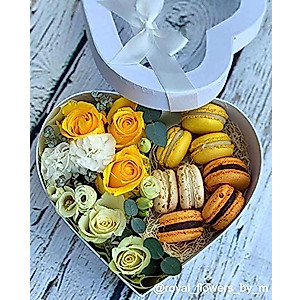 UNIKPACKAGING Premium Quality Heart Shaped Flower Boxes, SET OF 3, Gift Boxes for Luxury Flower and Gift Arrangements, with Lids, Ships From USA (White)