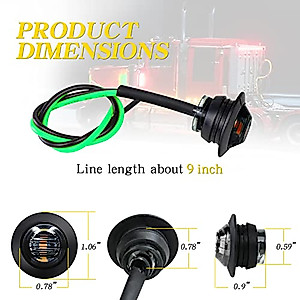 KEING 10 Pack Sealed Waterproof Mini Round 3/4 Inch Green LED Marker Lights Signal Light 12V for Trailer Truck Bus Pickup Van ATV RV Lorry Caravan, 5 Years Warranty (Smoked Lens)