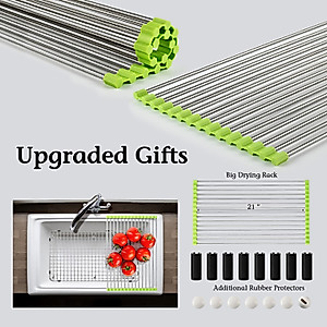 SINK RACK Compatible with Kohler Sink K 5826 and K 5827 - SINK PROTECTOR for whitehaven sink (ONE PIECE) - SINK GRID for Kohler sink - GIFTS: BIG Drying rack 21" and additional rubber protectors