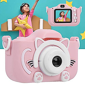 Asixxsix Digital Children Camera, Sturdy ABS Practical Durable Children Camera, for Children Kids Taking Pictures Toy Holiday Birthday Gift(Pink)