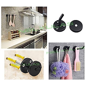 NELXULAS Classic Black Stainless Steel Heavy Duty Coat Hook, Durable Robe Hanger Wall Mount Hook, Perfect Touch Your Bathroom, Bedroom, Closets, Wardrobe, Kitchen (6", 4 PCS)