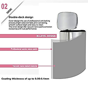 Step Trash Cans for Kitchen Stainless Steel 13 Gallon Kitchen Trash Cans with Foot Pedal Small Trash Can Anti-Fingerprint Garbage Can with Liner for Living Room, Kitchen, Bedroom, Washroom, 50 Liter