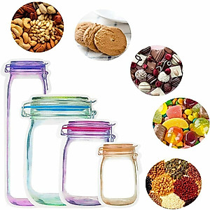 2023New Reusable Mason Bottle Ziplock Bags,Reusable Mason Jar Ziplock Bags,Mason Jar Bottle Bags,Reusable Mason Bottle Ziplock Bags Set Of 10/20/40/80 (20PCS)